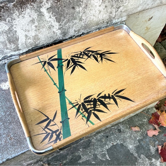 Dining | Vintage Mid Century Handpainted Ew Woodware Tray Japan Birds ...